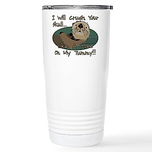 CafePress Otter Skull Crush Stainless Steel Travel Mug 20 oz. Insulated Stainless Steel Coffee Tumbler