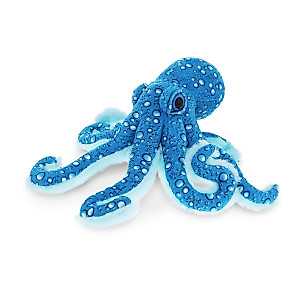 DolliBu Blue Octopus Stuffed Animal - Wild Collection Sea Animal Plush Gift for Kids, Realistic Plush Sea Critters, Cute Stuffed Octopus Sea Creature Toy for Boys and Girls - 16 Inches