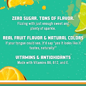 Sparkling Ice, Lemon Lime Sparkling Water, Zero Sugar Flavored Water, with Vitamins and Antioxidants, Low Calorie Beverage, 17 Fl Oz (Pack of 12)