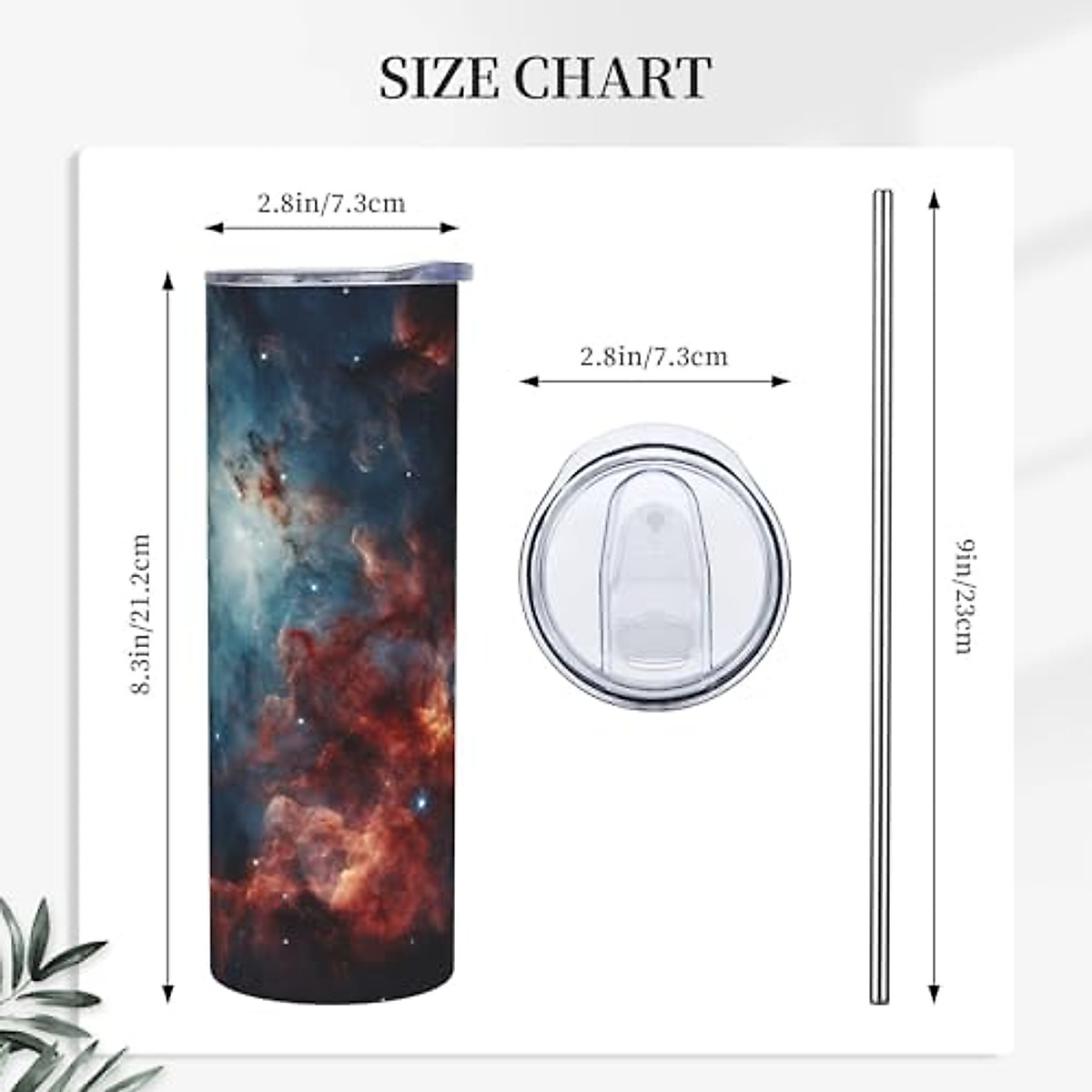 Tangopi Space Cloud 20 oz Tumbler with Lid and Straw Insulated Travel Coffee Mug Reusable Spill Proof Coffee Cups Stainless Steel Water Bottle for Hot and Cold Drinks