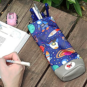 SY Magnetic button Multi-Function Large Capacity Pencil Case Pen Bag Large Storage Handheld Pen Pouch Cosmetic Case High School pencil maker College Student Girl Teen