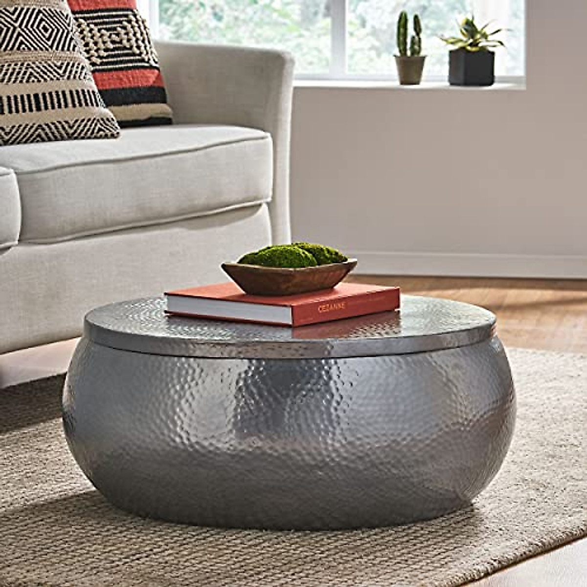 Christopher Knight Home Ferster Coffee Table, Nickel, 29D x 29W x 12H in