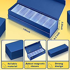 2 Pcs Trading Card Storage Box Graded Card Storage Holder Container, Choice of Loader, Display Stand Combos, Card Sleeve Loader Collector Card Starter Kit (Blue, Black,14 x 4.3 x 3.2 Inches)