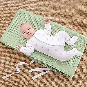 Changing Pad Cover, Ultra Soft Minky Dots Plush Changing Table Covers Breathable Mink Changing Table Sheets Cover Wipeable Changing Pad Covers for Infants Newborn Baby Girl Boy (Meadow Mist)