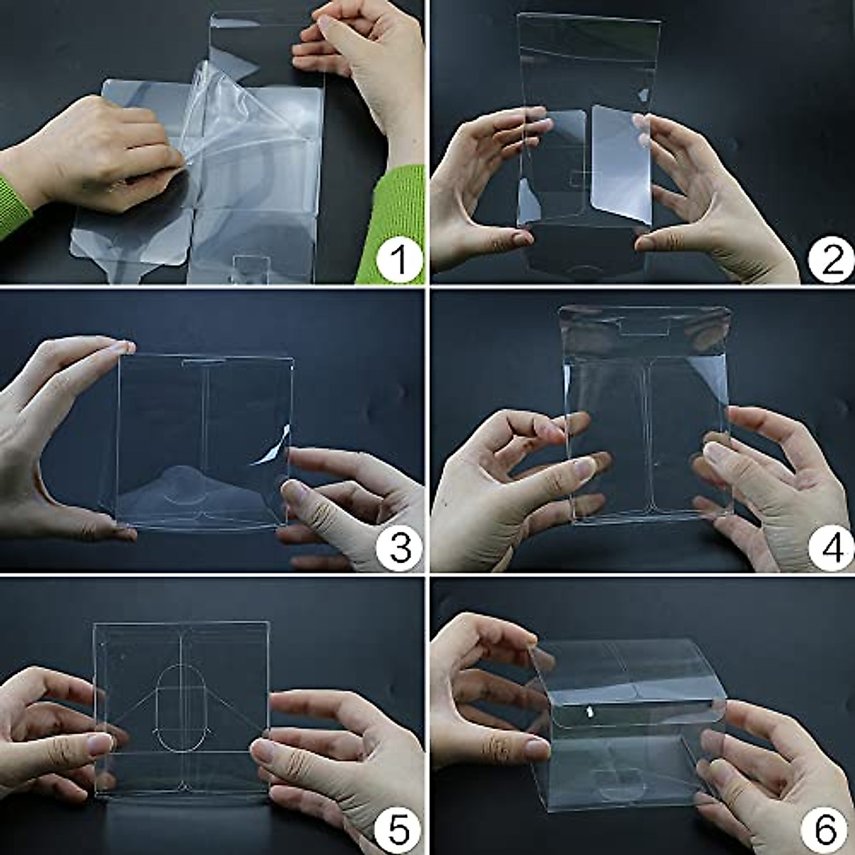 Oomcu 40 Pack Clear PET Plastic Boxes,Transparent Favor Candy Bakery Mini Cake Cookie Donut Dessert Macaron Pastry Gift Packaging Box Container for Wedding Baby Shower Birthday Party(4" x 4" x 2.5")