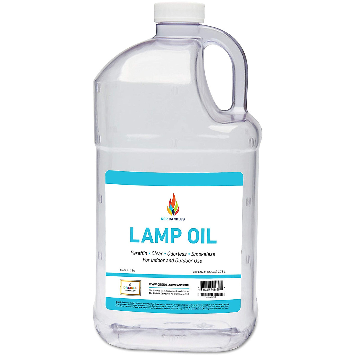 Liquid Paraffin Lamp Oil - 1 Gallon - Smokeless, Odorless, Ultra Clean Burning Fuel - Tiki Torch Fuel for Indoor and Outdoor Use- Made in The U.S.A.