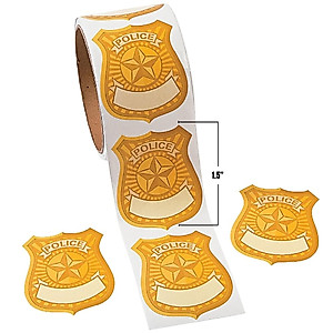 Police Badge Nametag Stickers for Birthday