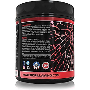Gorilla Mode Nitric Stimulant Free Pre-Workout – Best Tasting and Most Effective Stimulant Free Pre-Workout / Massive Pumps · Vasodilation · Power / 720 Grams (Volcano Burst)