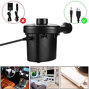 3T6B USB Rechargeable Air Mattress Pumps, Portable Electric Air Pump, Quick Air Mattress Pump for Outdoor Camping Inflatable Raft Bed Boat Swimming Ring Vacuum Bags