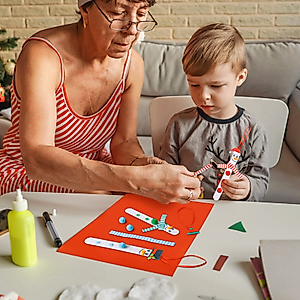 Peryiter 36 Set Christmas Snowman Stick Ornament Craft Kit Christmas Crafts for DIY Winter Arts and Craft Kit Bulk for Holiday Fun Home Activities, 6 Inches