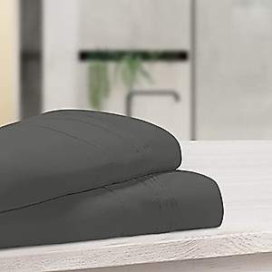 SUPERIOR 1000 Thread Count Egyptian Cotton Pillowcase Set, Pillow Covers for All Pillows and Sleepers, Soft Pillowcases for Bed Fashion, Basics, Large Cases, 2-Piece Set- Standard, Grey