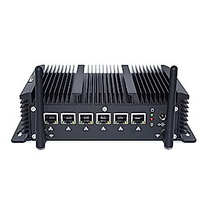 HISTTON Fanless PC, Firewall Appliance, Core i5-8265U DDR4 16GB RAM 512GB SSD 1TB HDD, 6 x 2.5GbE Ethernet for Network Gateway Router, Support AES-NI, OPNsense, Ubuntu, ClearOS, RJ45/DB9COM, WiFi