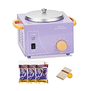 Wax Pot Warmer Professional - At Home Waxing Kit For All Hair Types - Eyebrow, Facial, Bikini etc. (Purple Single Pot)
