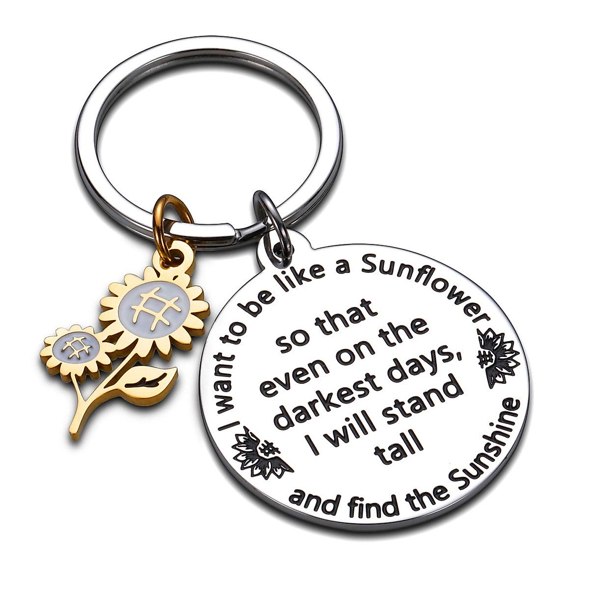 Sunflower Gifts for Women Sunflower Keychain Inspirational Bulk Gifts Birthday Christmas Sweet Graduation Floral Gifts for Adult Teen Girls Daughter Back to School Come of Age Gifts Friendship Present