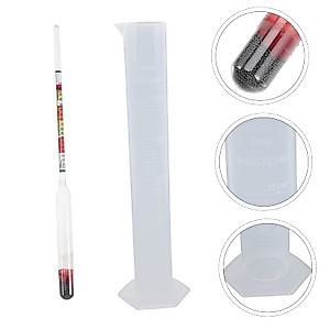 FELTECHELECTR 1 Set American Attenuation Meter Brewing Hydrometer Tester Brewing Tool Wine Makin Measuring Cylinder Hydrometer Test Jar Triple Scale Hydrometer Mead Hydrometer Plastic