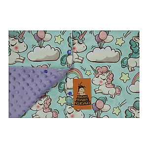 Dear Baby Gear - Baby Car Seat Canopy - Infant Car Seats Covers - Carseat Canopies for Boys and Girls - Carseat Cover with Snap Opening - Pastel Unicorns/Balloons/Clouds/Rainbows - Lavender Dot 30x40"