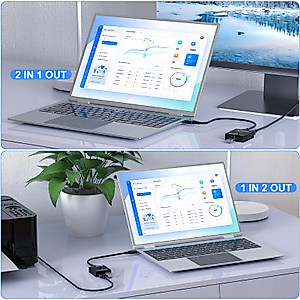 USB 3.0 Switch Selector, Bi-Directional USB Switch 2 in 1 Out / 1 in 2 Out, MLEEDA USB Switcher for 2 Computers Share Keyboard Mouse Scanner Printer