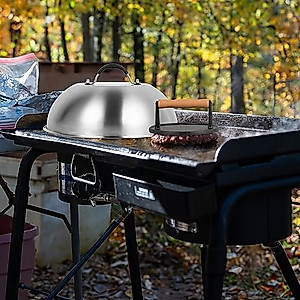 SHINESTAR Cast Iron Griddle Press with 12-Inch Melting Dome for Blackstone Griddle, Flat Top Grill & Griddle Accessories, Ideal for Patty, Burger, Bacon, Panini, Indoor and Outdoor Cooking