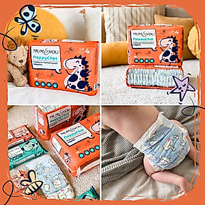 M&Y Nappychat Premium Performance Eco Diapers, Size 4 (38 Diapers) Smart Tube Technology. Leak Protection. 100% Recyclable. Hypoallergenic, Dermatologically-Tested No Lotion, Perfume or Dyes