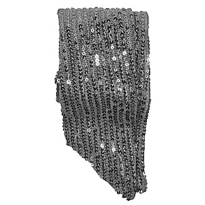 HI-party Small scarf with fashionable sequins for decoration (Silver), General size