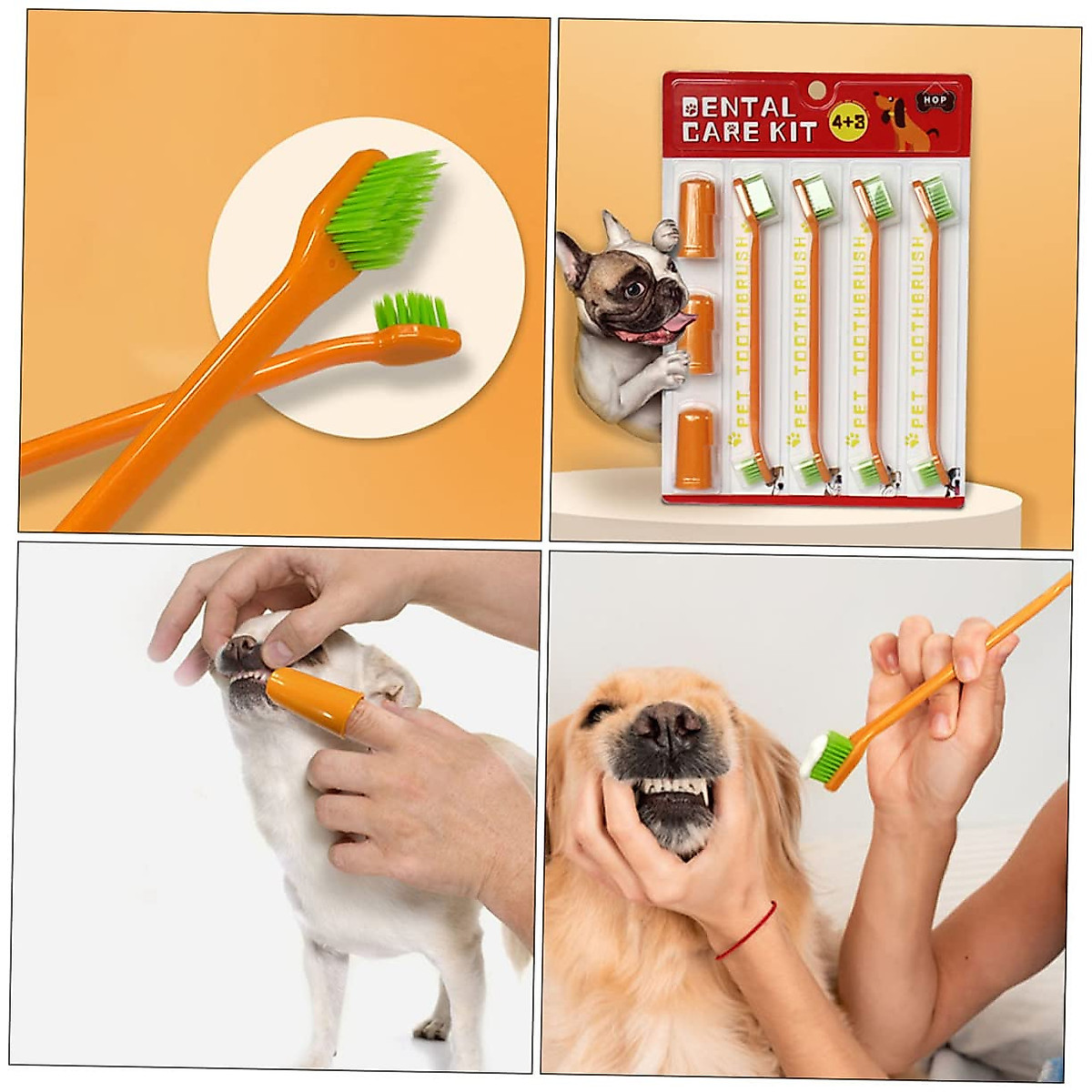 Hohopeti 1 Set Pet Toothbrush Pet Dental Brush Toothbrushes for Dogs Dog Dental Care Kit Cat Toothbrush Cat Finger Toothbrush Cat Teeth Toothbrush Dog Toothbrush Pp Oral Care Clean