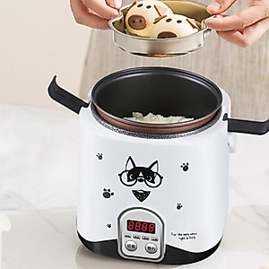 Portable 12V Car Travel Rice Cooker 2 Cups,1.2L Mini Rice Cookers with Cooking Heating and Keeping Warm Function, 304 Stainless Steel Steam Tray
