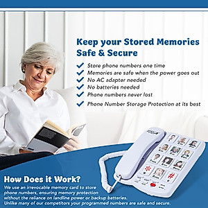 Future Call FC-0613 Best Landline Phones for Seniors, Landline Phone for Hearing Impaired Seniors, Dementia Products for Elderly, Alzheimers Products, Big Button Telephone for Seniors, 10 Picture Keys