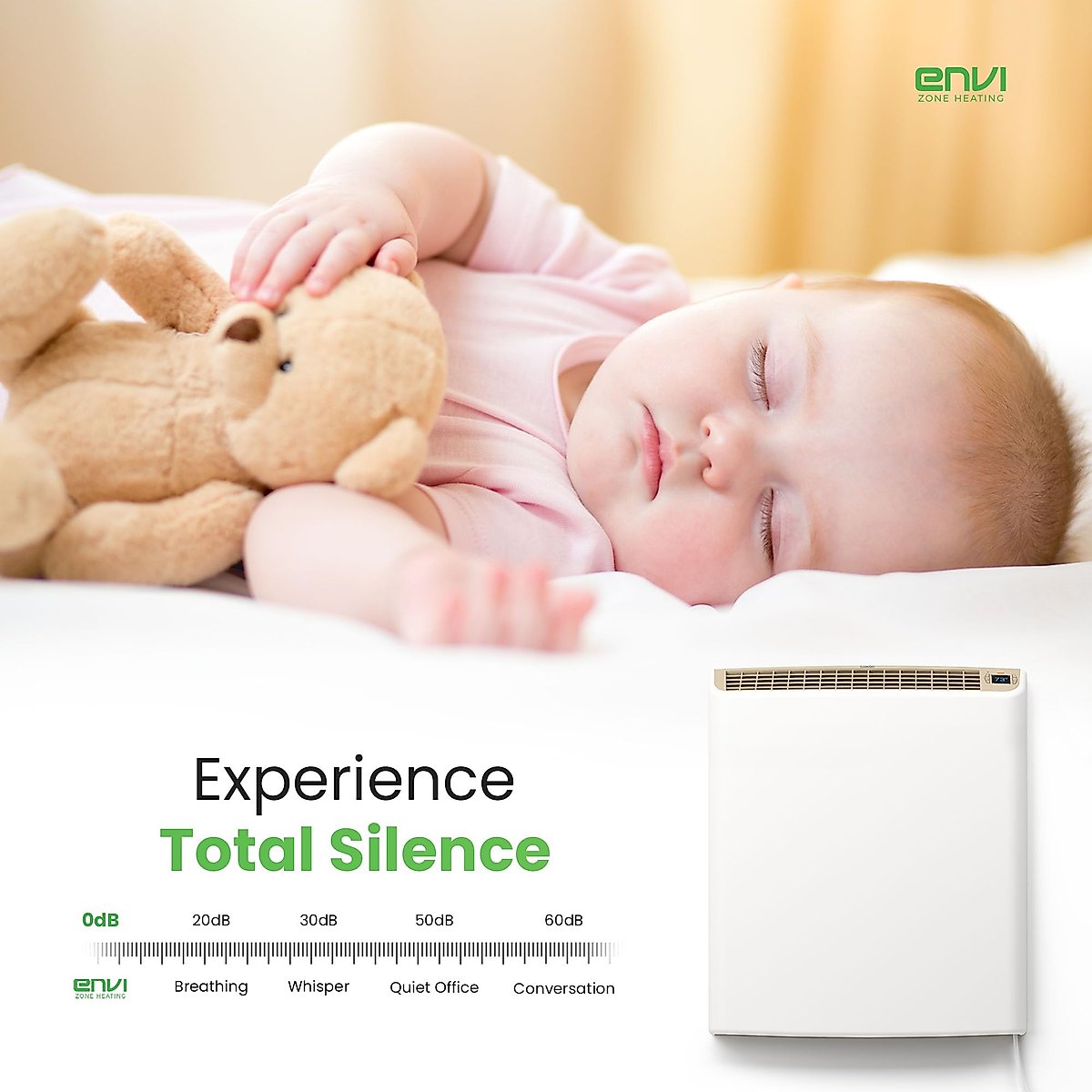Smart Envi Wi-fi Plug-in Electric Wall Heater - Energy Efficient Smart Heaters for Indoor Use - App Controlled Electric Heater with Thermal Shut Off Switch - Compatible with Alexa & Google Home