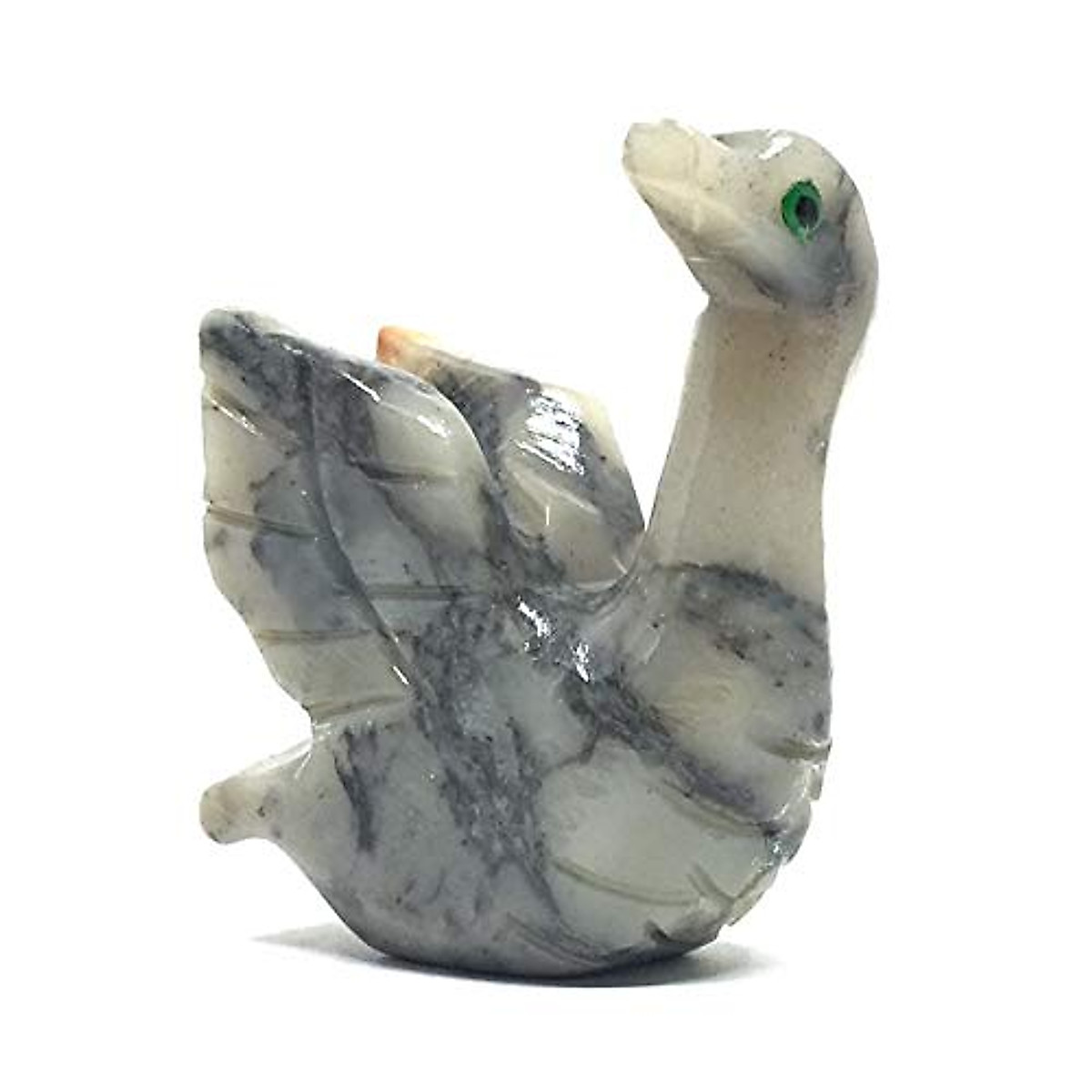 Nelson Creations, LLC 1.5 Inch Swan Natural Soapstone Hand-Carved Animal Charm Totem Stone Carving Figurine
