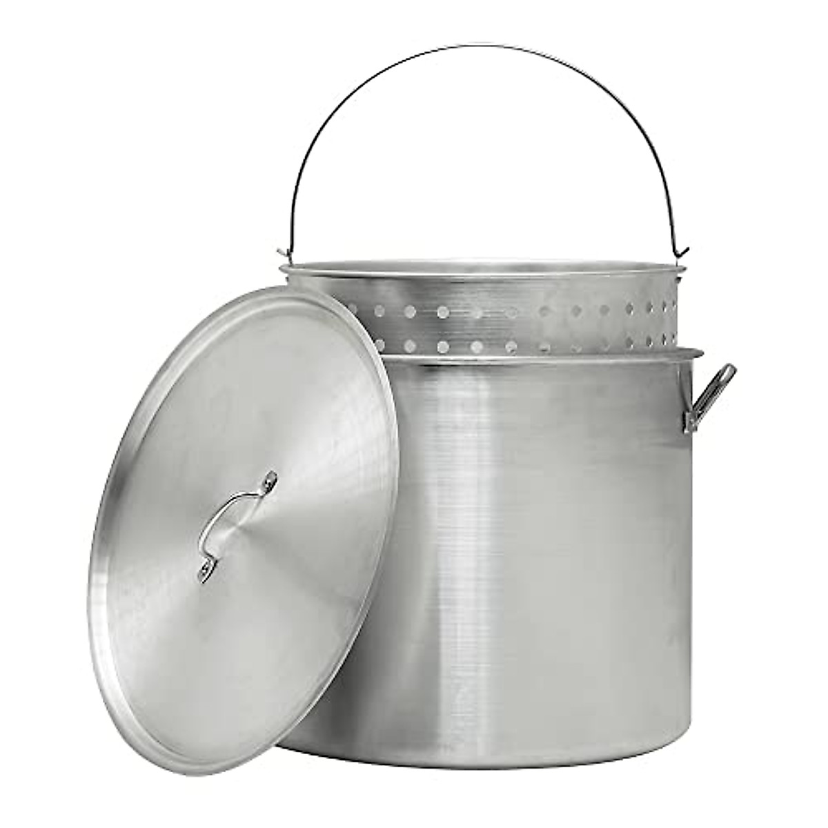 Nexgrill 120 Qt. Aluminum Stock Pot with Strainer Basket & Lid Turkey Fryer, Perfect for Boiling and Frying Seafood, Crawfish, Turkeys, Heavy-duty for Durability, Great for Outdoor Cooking, 630-0020