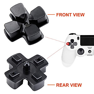 WiMas Aluminium Button Hats Thumb Grip Caps Bullet Buttons AXBY Button D-pad for PS4 7PCS （Black）