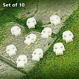 LITKO Mini Skulls | Tiny Skull | Wound | Casualty | Death | Board Game | Role Play Game | Miniature Wargames | Compatible with Dungeons & Dragons, 40K (White)