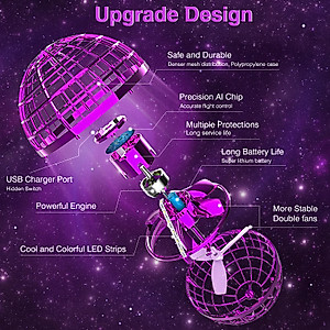 Ciniffo Upgraded Flying Orb Ball Toy, Hand Controlled Boomerang Hover Ball, Cosmic Globe Flying Spinner with Endless Tricks, Cool Toys Gifts for 6 7 8 9 10 11+ Year Old Girls Indoor Outdoor Toys