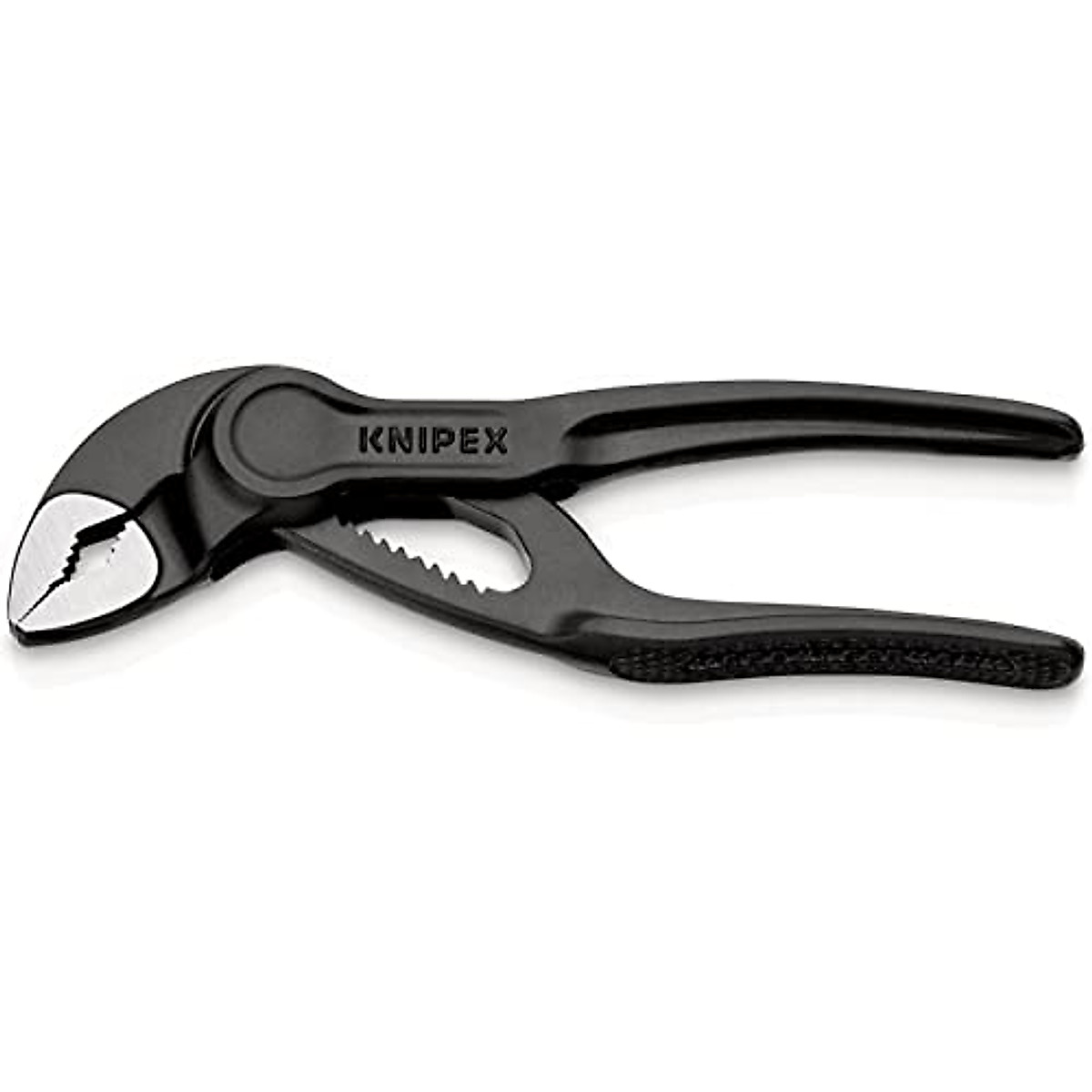 Knipex Cobra® XS Pipe Wrench and Water Pump Pliers grey atramentized, embossed, rough surface 100 mm (self-service card/blister) 87 00 100 BK
