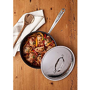 Lagostina Nera Hard Anodized Nonstick 2-Quart Saucepan with Hammered Stainless Steel Lid, Dishwasher Safe Cookware,Grey