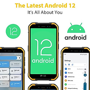Ulefone Armor X6 Pro Unlocked Smartphone - Android 12 OS, Quad-Core Processor 4GB RAM & 32GB ROM, 13MP Main Camera, 4000mAh Battery, 5.0-inch Screen, Dual SIM 4G Rugged Cell Phones (Orange)