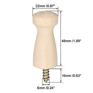 uxcell Wall Hooks Screw-On Solid Wood Hook Coat Hook Shaker Pegs Decorative Wall Mount Hook 22mmx48mm(DxL) No Paint, 3pcs