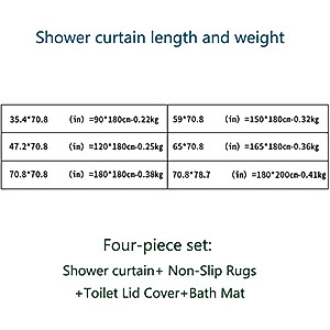 RUNYAO Happy-HAT 4 Piece Infant Shower Curtain Sets,Bathroom Sets with Rugs and Accessories,with Including Square Non-Slip Floor Mat-U-Shaped Mat-Toilet Lid Cover Mat and Shower Curtain -71"x71"