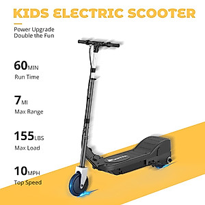 MAXTRA Electric Scooter for Kids Ages 6-12, 60 Mins Long Battery Life, Foldable ＆ Adjustable Handlebar Height