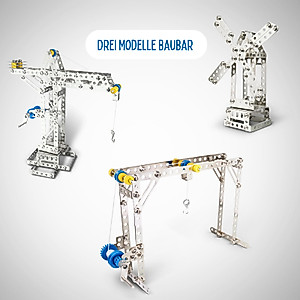 Eitech Crane and Windmill Construction Set and Educational Toy - Intro to Engineering and STEM Learning, Steel (10005-C05)
