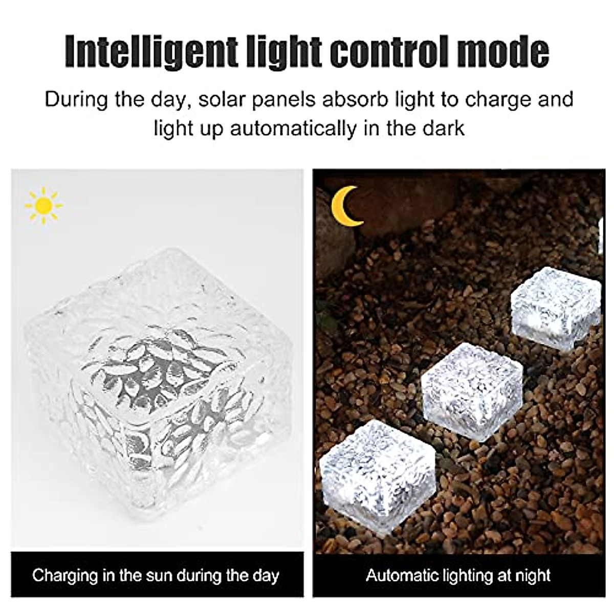 XINGTONG Solar Outdoor Lights Solar Ground Lights Solar Brick Lights Solar Landscape Lights for Garden, Patio, Walkway, Driveway,Deck Decorations 2.8x2.8 Size