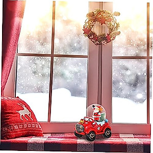 VOSAREA 3 pcs Christmas Crystal Ball Table top Decor Christmas Ornament Decor for Table Christmas Water Snow Globe Gifts for Cars Christmas Globe Decor Resin Luminous Crystal Ball Shine