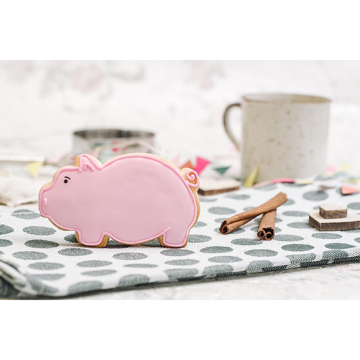 Pig Farm Animal Cookie Cutter Set, Large 3-Piece Set, Premium Food Grade Stainless Steel, Dishwasher Safe