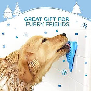 Aquapaw Premium Licking Mat for Dogs & Cats | Non-Slip Slow Feeding Mat for Food, Treats & Peanut Butter | Dog Anxiety Relief & Boredom Reducer with Suction Cups | Perfect for Bathing, Grooming - Blue