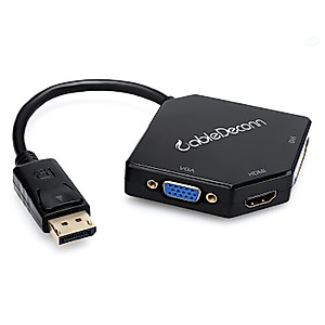 CABLEDECONN Multi-Function Big DisplayPort DP2 to HDMI VGA DVI Cable Converter Adapter