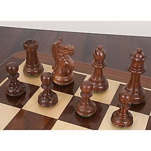 Royal Chess Mall Fierce Knight Staunton Chess Pieces Only Chess Set, Golden Rosewood and Boxwood Wooden Chess Set, 3.5-in King, Weighted Chess Pieces (1.4 lbs)
