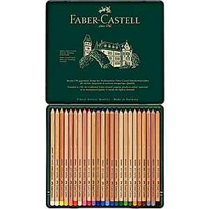 Faber-Castel FC112124 Pitt Pastel Pencils in A Metal Tin (24 Pack), Assorted