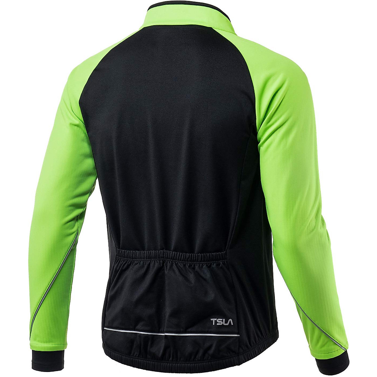 TSLA Men's Winter Cycling Jackets, Cold Weather Workout Running Jacket, Warm Thermal Softshell Bike Windbreaker, Cycling Windproof Jacket Neon Green, Medium