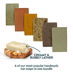 Crate 61 Organics, Handmade in Canada, Plant Based Cold Process Natural Bar Soap, With Premium Essential Oils, Dry Skin, Pack of 6 (Most Popular)