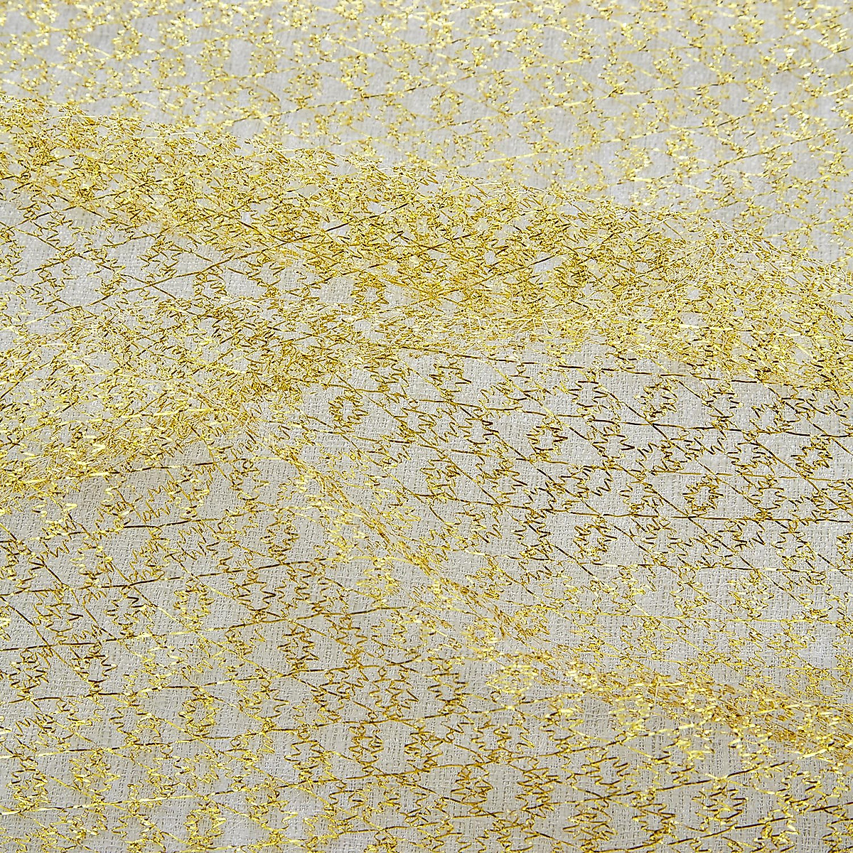 55 Inch Gold Metallic Mesh Fabric Shiny Gold Thin Mesh Gold Stretch Net Tulle Fabric for Party Birthday Wedding Wreath Swags and Christmas Tree Tables Decoration (Gold, 1 Yard (35x55 in))